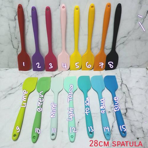 Jual Large Silicone Rubber Spatula / tanpa sambungan - Orange - Biru ...