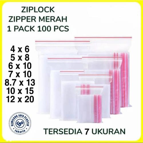 Jual Isi 100 Lembar Plastik Klip / Plastik Zipper / Plastik Ziplock ...