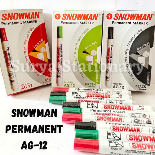 Jual Snowman Permanent AG-12 / Spidol Snowman Permanent / Spidol ...