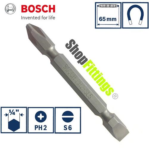 Jual Bosch ScrewDriver Bit Min Plus -/+ SL6/PH2 x65mm Mata Obeng Magnet ...