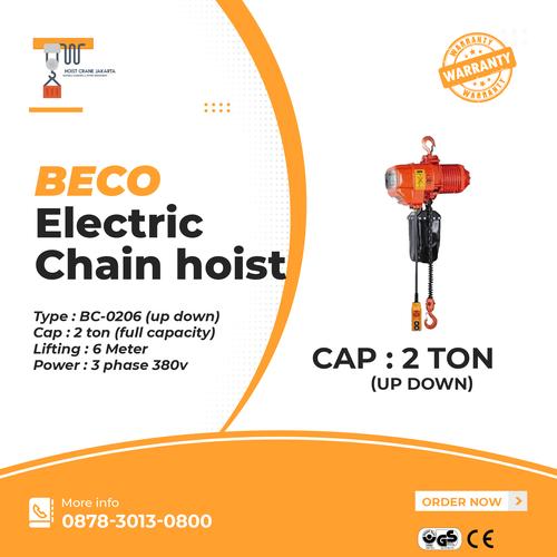 Jual Electric Chain Hoist Cap 2 Ton 6 Meter Up Down BECO Korea ...