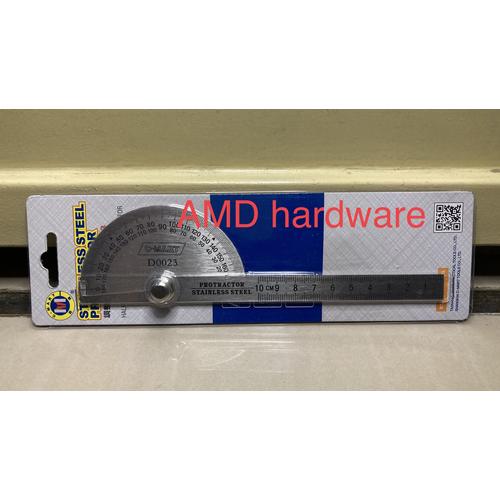 Jual Penggaris Busur Protractor Stainless Steel 7.5" C-MART TAIWAN ...