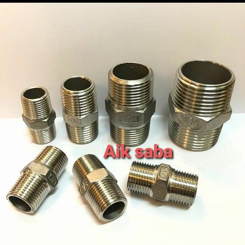 Jual Double nepple 1/4" inch stainless ss304 / double nepel - Jakarta ...