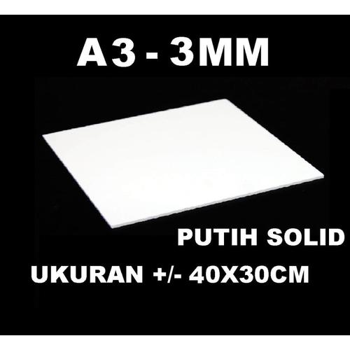 Jual Acrylic / akrilik Putih solid / kapur ukuran 30x40cm/ A3 - tebal ...