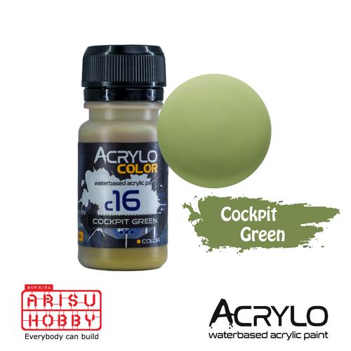 Jual ACRYLO COLOR COCKPIT GREEN C16 Acrylic Paint Color Cat Gundam ...