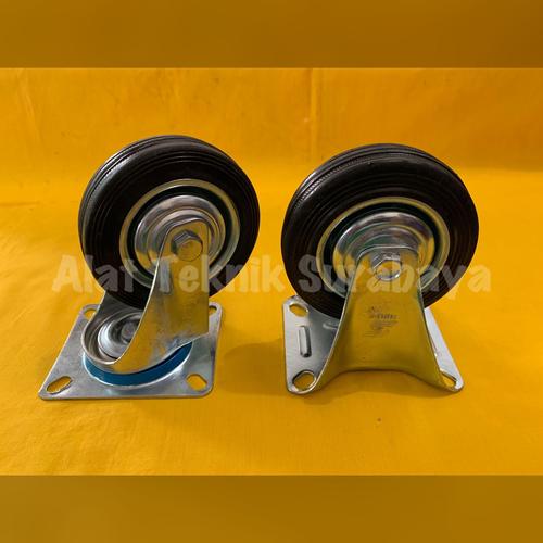 Jual RODA KARET 5" INCH HIDUP MATI BAN TROLLEY ETALASE HITAM TROLI ...