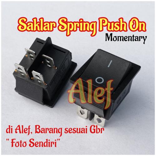 Jual Saklar Spring 4 pin push on momentary Rocker Switch Besar 27x22 ...