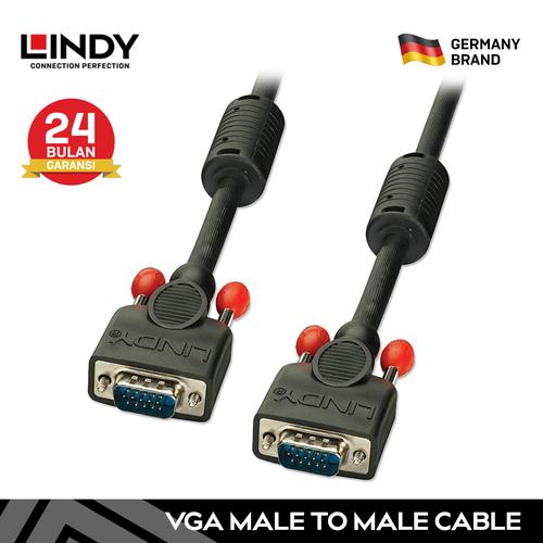 Promo Kabel VGA LINDY Premium Full HD Monitor Male to Male, Black 3M ...