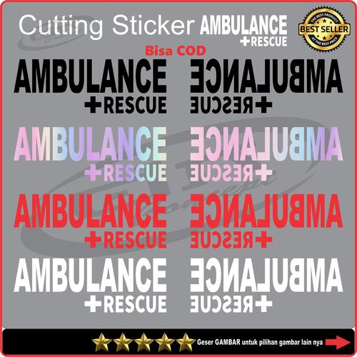 Jual Cutting Sticker Stiker AMBULANCE AMBULAN Logo Hologram mobil motor ...