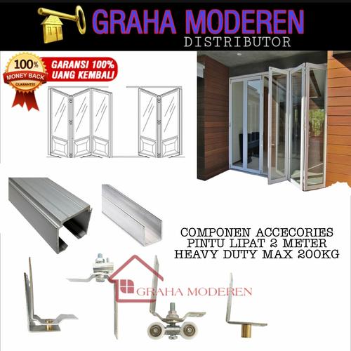 Jual rell pintu lipat 2meter complete rel pintu lipat roda pintu lipat ...
