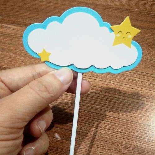 Jual Cake topper custom topper hiasan kue rainbow star balloon awan ...
