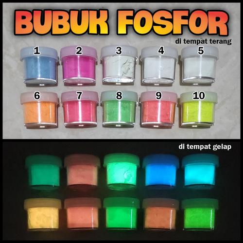 Jual Bubuk Fosfor Kuning Oranye Biru Ungu Pink Serbuk Strontium Glow in ...