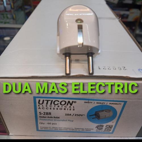 Jual UTICON STEKER ARDE BULAT S-28R S28R KOTAK S-28 S28 colokan kaki 2 ...