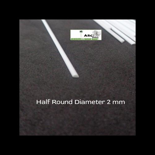 Jual ABS HALF ROUND STICK 2mm BAHAN MAKET ARSITEKTUR/DESAIN INTERIOR ...