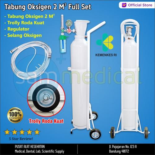 Promo Tabung Oksigen 2 M3 + Trolly + Regulator LENGKAP Cicil 0% 3x - Kota Bandung - SAM Medical ...