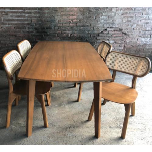 Jual Meja Makan Minimalis kayu jati ropan cafe - kursi saja - Kota Bekasi - shopidia | Tokopedia