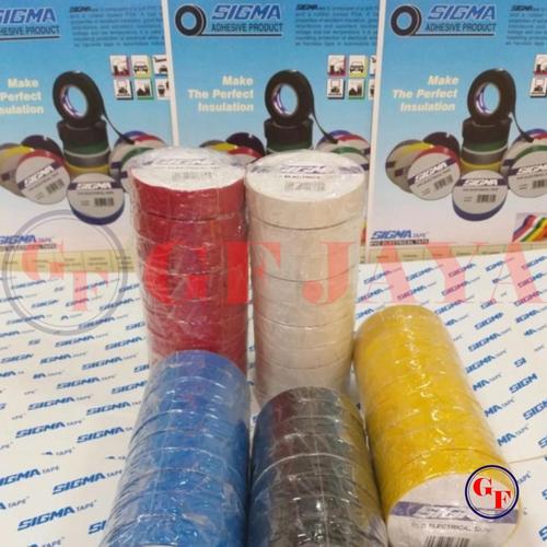 Jual Isolasi Listrik SIGMA Warna Hitam Putih Merah Biru Hijau Kuning ...