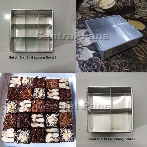 Jual Loyang Sekat Mini 10x10 / Loyang Brownies / Sekat Brownies - 1 Set ...