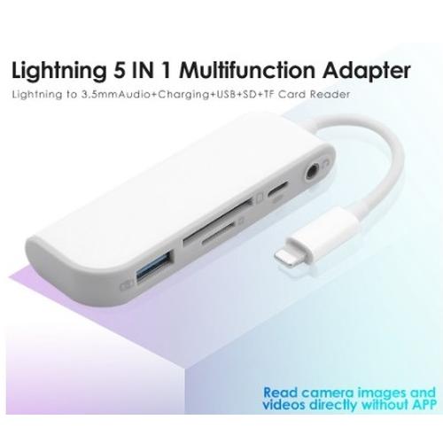 Jual Lightning 5 in 1 USB OTG to Camera Card Reader SD TF for iPhone ...