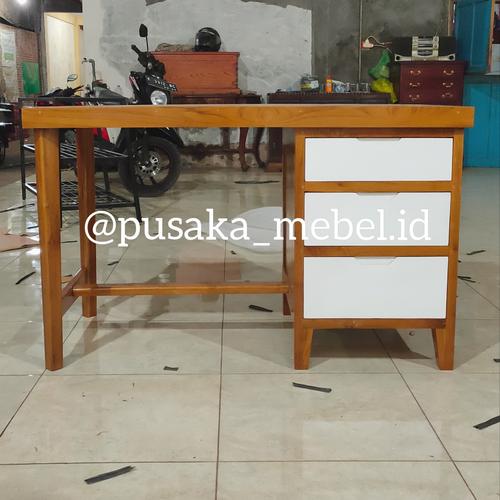 Jual Meja Kerja Laci Minimalis Kayu Jati, Meja Komputer Laci Minimalis ...