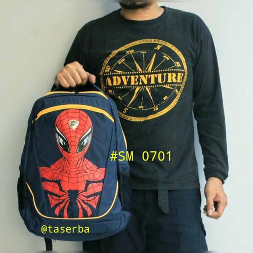 Jual Tas Ransel Sekolah Anak sketsa spiderman SM 0701 Backpack Kids ...