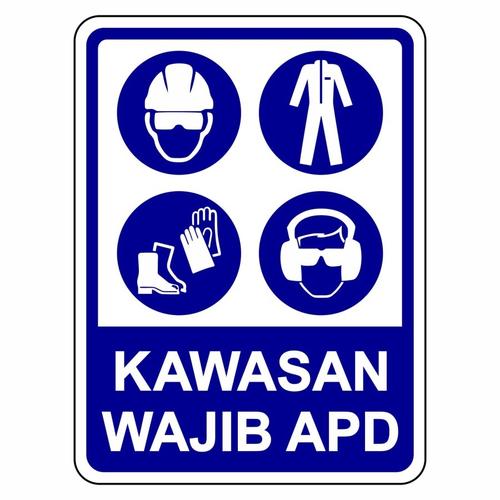 Jual Rambu K3 Kawasan Wajib APD Plat Alumunium uk 40x60 cm - Jakarta ...