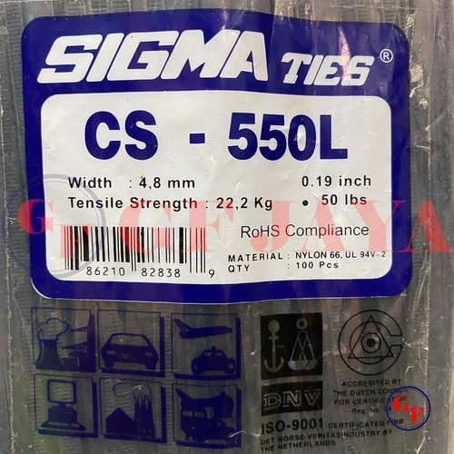 Jual Kabel Ties / Cable Tie Sigma 550 L Hitam / Putih - Hitam - Jakarta ...