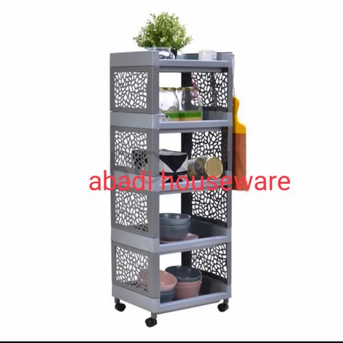 Jual RAK SERBAGUNA RAK PLASTIK 5 SUSUN TABITHA KECIL PLUS RODA - Hijau ...