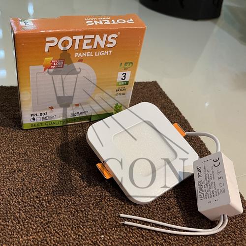 Jual POTENS Downlight LED 3 Watt Kotak, Lampu Led , Lampu Panel - WHITE ...