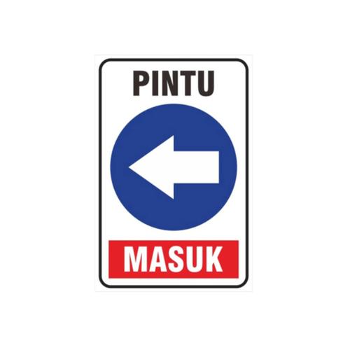 Jual sign stiker pintu masuk / pintu keluar / sticker tanda pintu ...