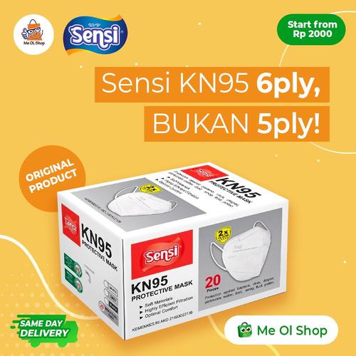 Jual MASKER SENSI KN95 6PLY KEMENKES MASK KN95 SENSI - Putih - Jakarta ...