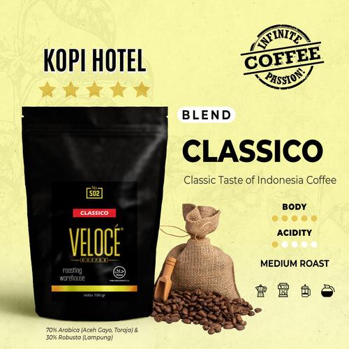 Jual Coffee Bean Veloce Classico 100g House Blend Arabica Robusta|Biji ...