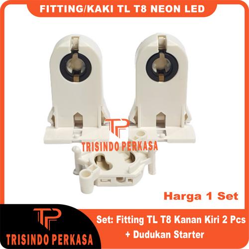 Jual Fitting TL Kaki TL Neon LED Fiting lampu T8 + DUDUKAN STARTER ...