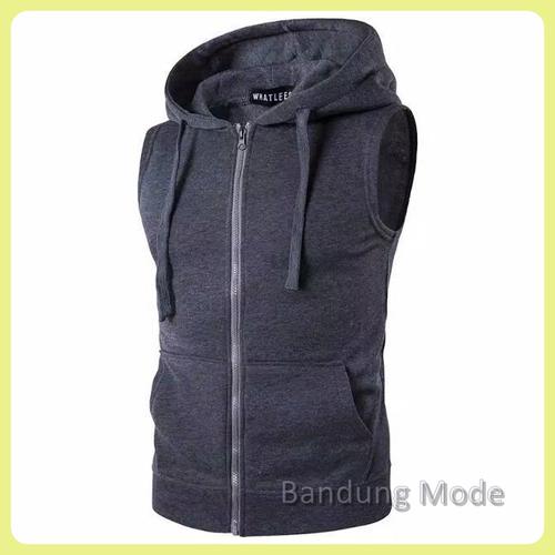 Promo Jaket Sweater Hoodie Lengan Buntung - Rompi Vest Zipper Cowok ...