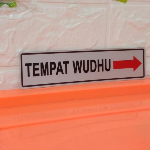 Jual SIGN LABEL RAMBU TEMPAT WUDHU ARAH KANAN/KIRI UKURAN 4X18CM - KIRI ...
