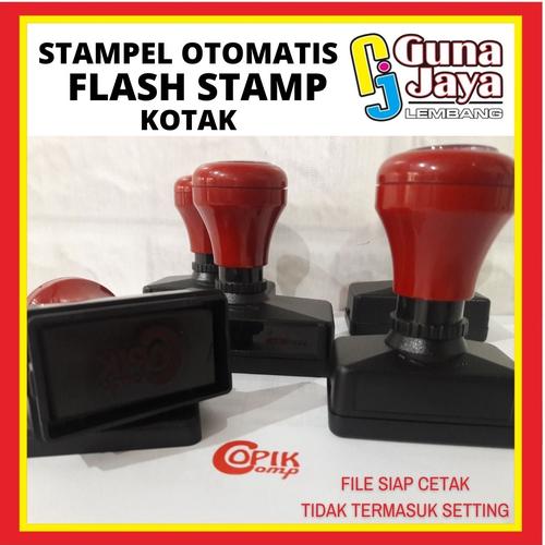 Jual STEMPEL OTOMATIS KOTAK FLASH STAMP CAP - 2 warna, 32x43/67 - Kab ...