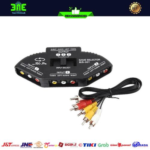 Jual AV Selector Switch Selektor 3in1 3 Input 1 Output TV Plus Kabel ...