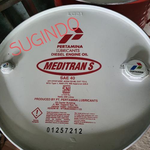 Jual OLI MESIN DIESEL PERTAMINA DRUM MEDITRAN S40 SAE 40 isi 209 liter ...