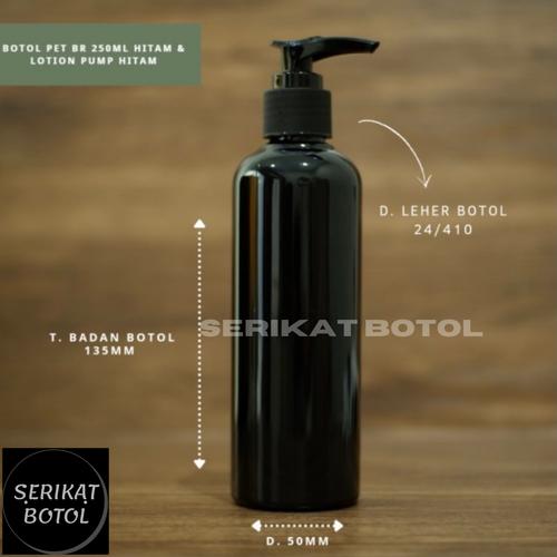 Jual BOTOL PUMP 250ML HITAM / BOTOL LOTION PUMP 250 ML HITAM GLOSSY - Kab. Bogor - SERIKAT BOTOL ...