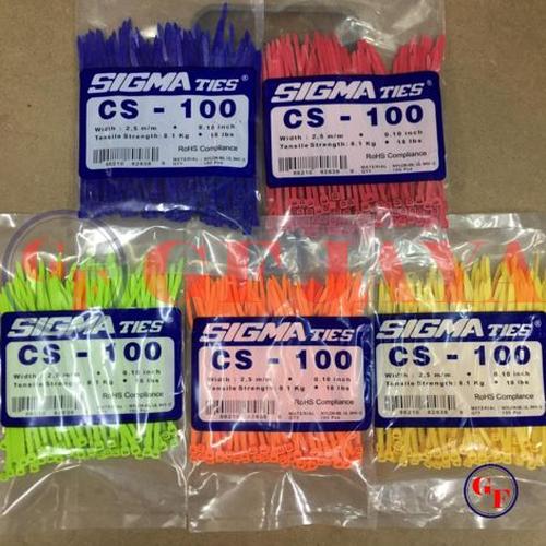 Jual Kabel Ties / Cable Tie Sigma CS100 Warna Biru Pink Hijau Orange ...