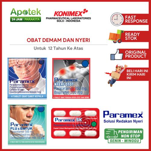 Jual Paramex Untuk Sakit Kepala, Sakit Gigi, Flu Dan Batuk, Nyeri Otot ...