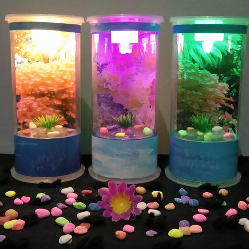 Jual Aquarium mini tabung bulat mika cocok ikan cupang guppy - Tanpa ...