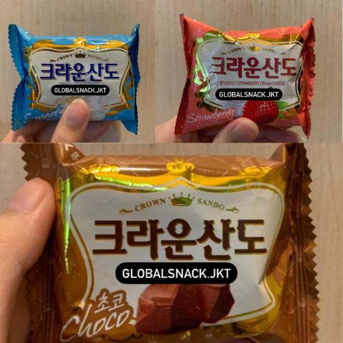 Jual CROWN SANDO STRAWBERRY CREAM CHEESE / SANDO SWEET MILK- BISKUIT ...