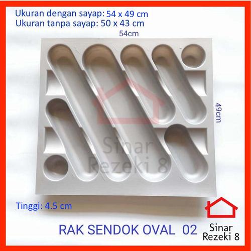 Promo Tempat Sendok OVAL 2 Rak Garpu Sekat Laci Dapur Alat Makan Tulis ...