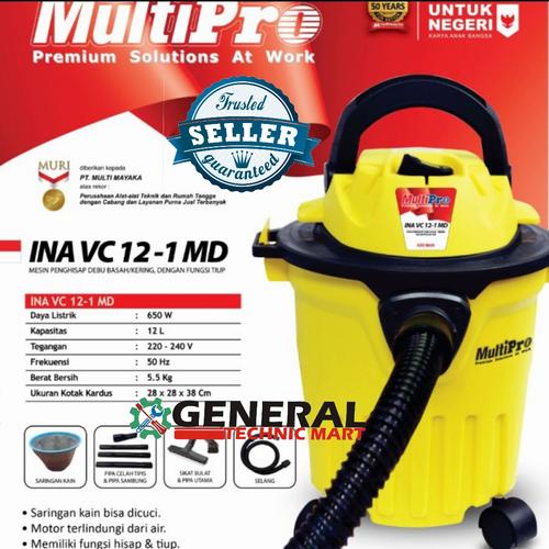 Jual Vacuum Cleaner MULTIPRO INA VC 12-1 MD wet&dry INA VC12-1MD 12Lt ...