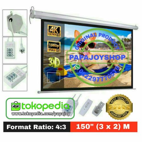 Jual Screen Motorized 150 Inch Format 4:3 Layar Proyektor Elektrik 150 ...