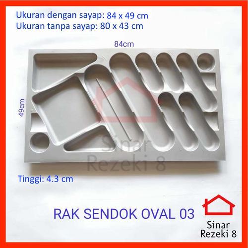 Jual Tempat Sendok OVAL Besar Rak Garpu Sekat Laci Dapur Alat Makan ...