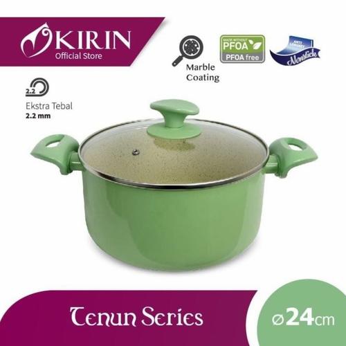 Jual KIRIN Panci Marble + Tutup Kaca | Panci Marble Tenun Stock Pot 24 ...