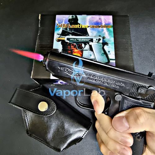 Jual mancis korek api gas bara model pistol ppk gun lighter full besi ...