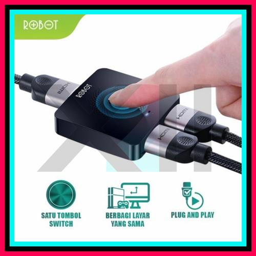 Jual Robot HM103 HDMI Splitter Switch Switcher 2in1 1in2 Out TV PS PC ...